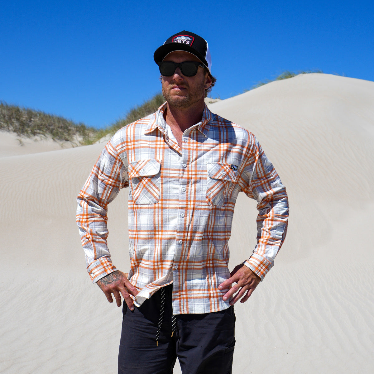 The Bushmen Flanno - Orange/Grey – Field Days